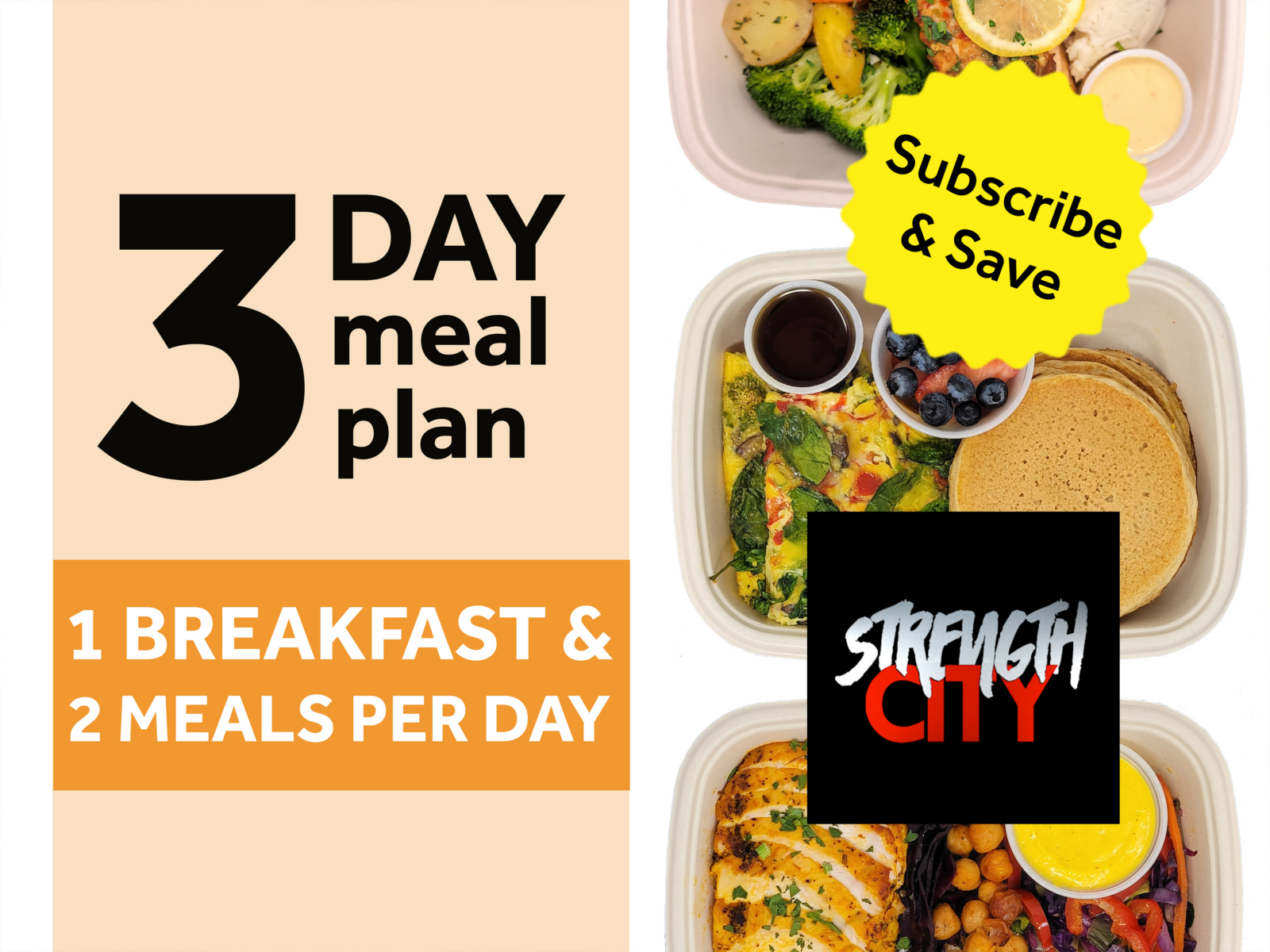 3 Day Meal Plan (Strength City Pre-Populated Plan) - Mademeals